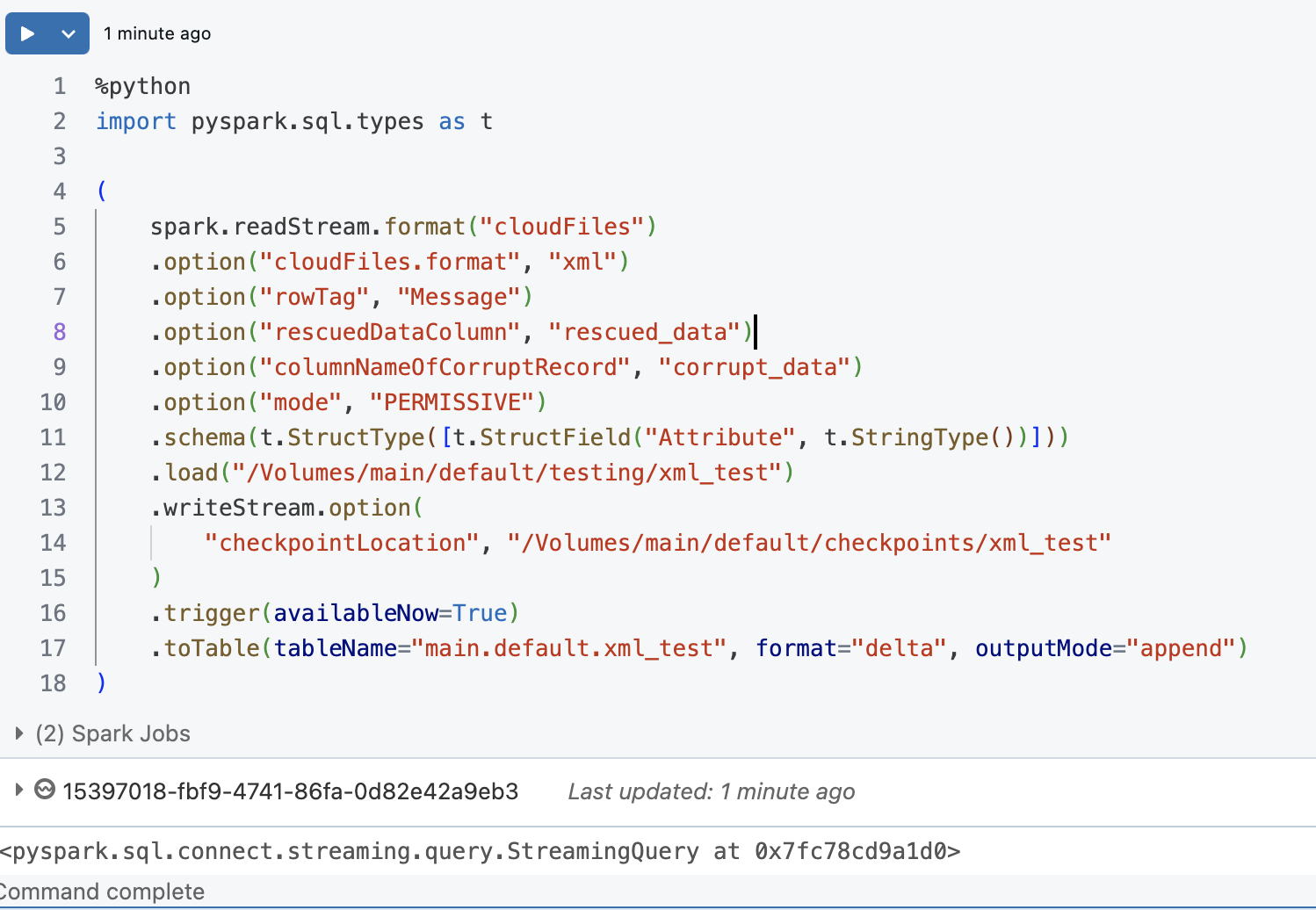 XML Auto Loader rescuedDataColumn Doesn't Rescue A... - Databricks Community - 106898